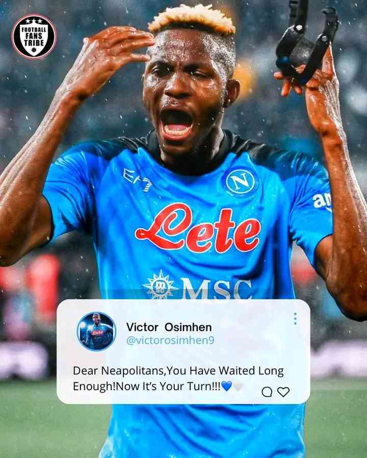 🇳🇬 🌟 Victor Osimhen sends a message to Napoli fans... Basically saying ... 🇳🇬 🌟 Victor Osimhen sends a message to Napoli fans... Basically saying ...
