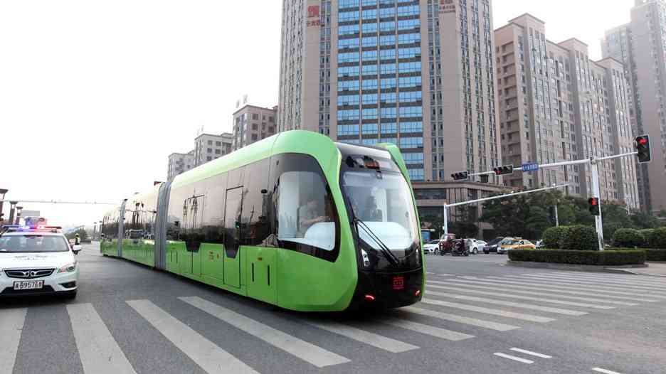 The world's first trackless train has started trial in the Chinese City ...